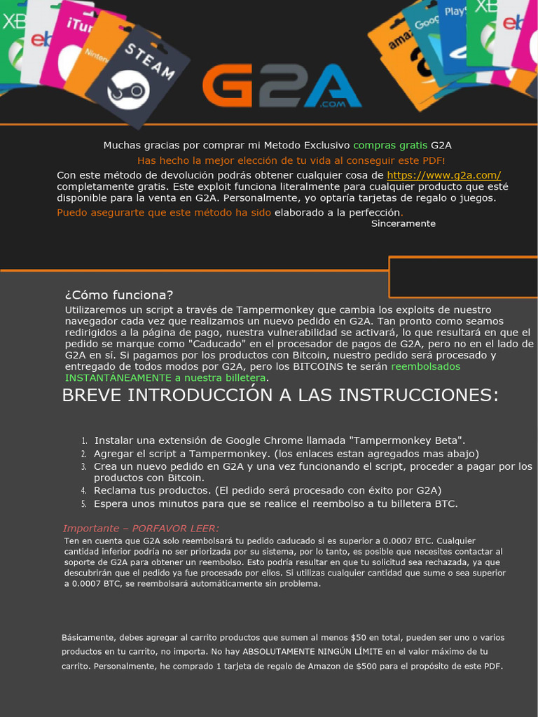 Metodo Reembolso G2a Funcional 20 06 2024 | PDF