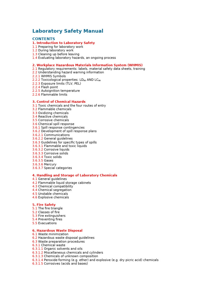 Laboratory Safety Manual - 1 | PDF