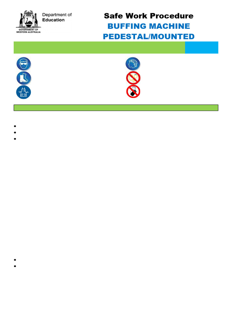 Buffing Machine Safe Work Procedures | PDF