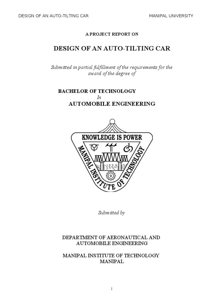 Auto-Tilting Car Mechanism Design | PDF | Car | Engineering
