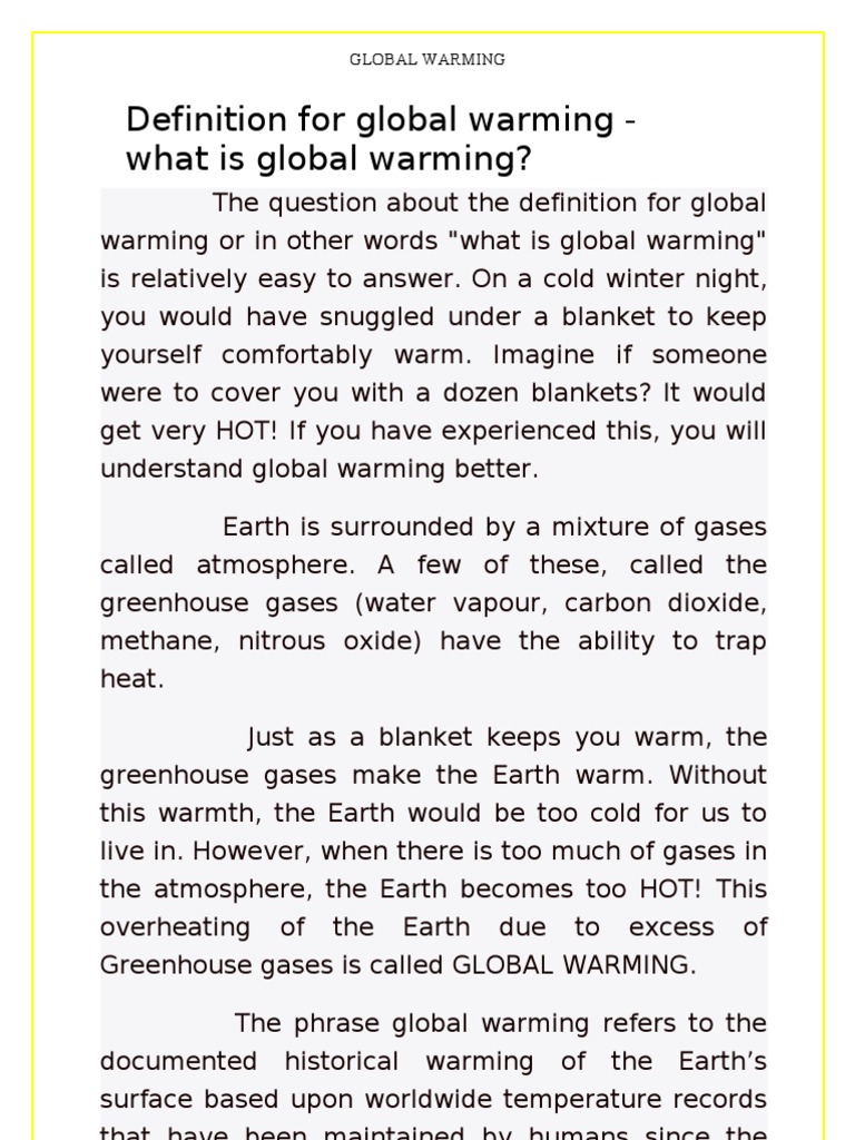 Global Warming Project | PDF | Global Warming | Greenhouse Gas