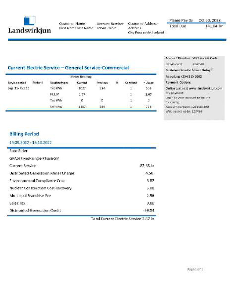 Standard utility bill | PDF
