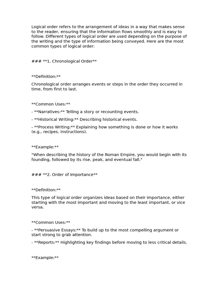 Kinds of Logical Order | PDF