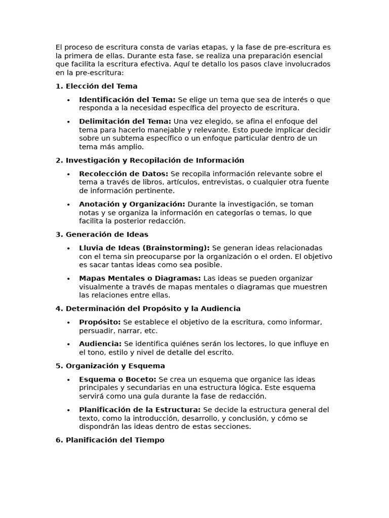 Proceso de Escritura Inicial El Boceto | PDF