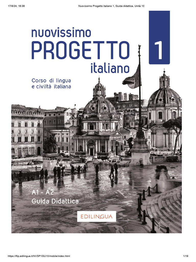 Nuovissimo Progetto Italiano 1, Guida Didattica, Unità 10 | PDF