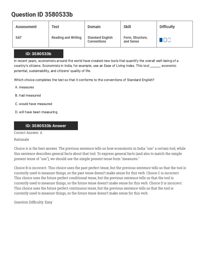 Form, Structure, and Sense (Level 1) Answer Key | PDF | Grammatical ...