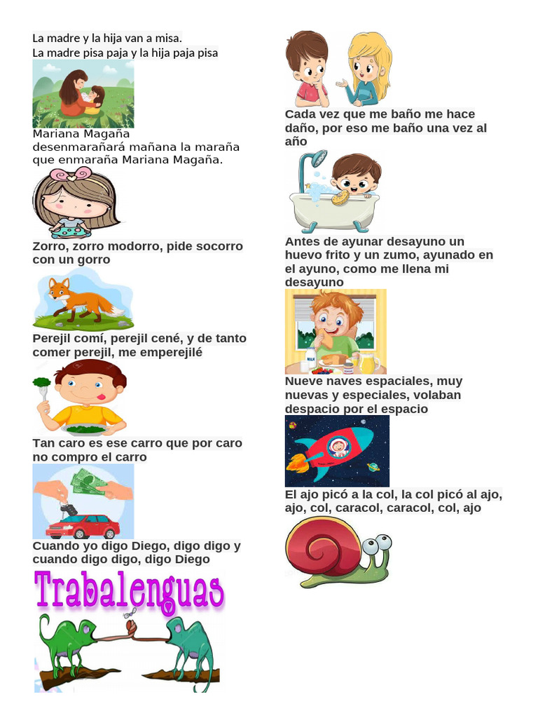 10 Trabalenguas | PDF