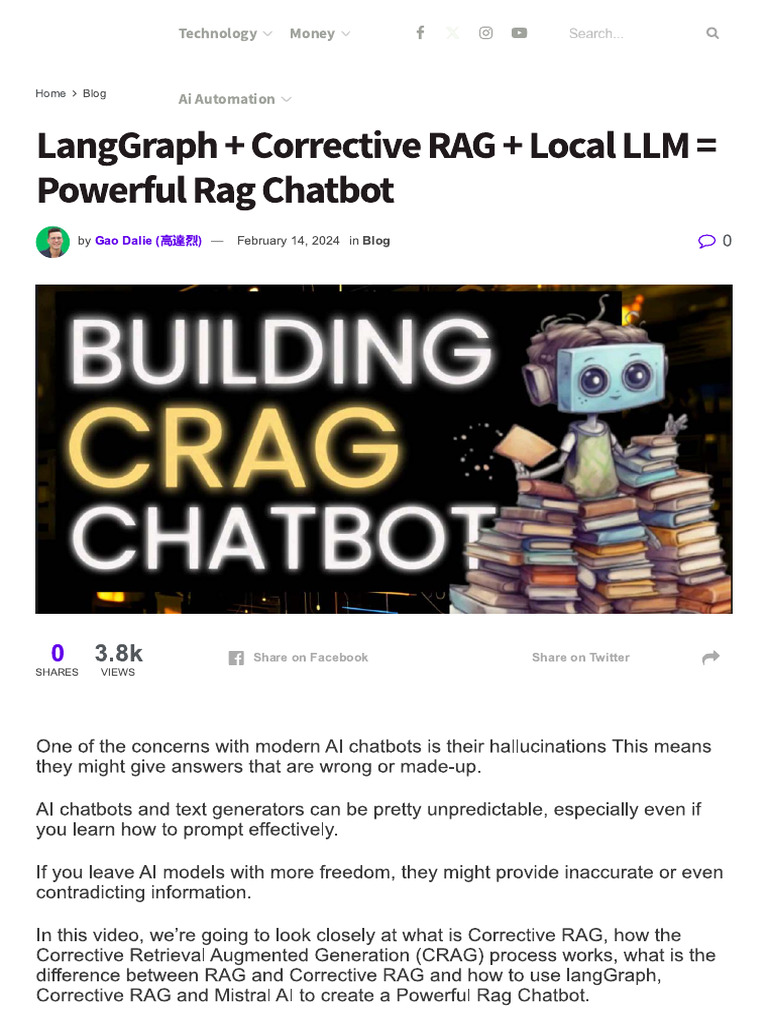 LangGraph + Corrective RAG + Local LLM Powerful Rag Chatbot 2024 | PDF
