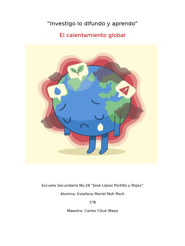 Calentamiento Global: Causas y Consecuencias | PDF | Cambio climático ...
