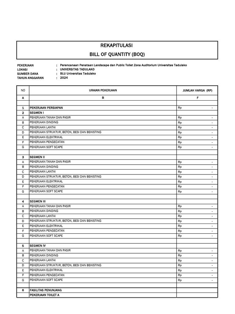 Boq Landscape Dan Public Toilet 4 | PDF