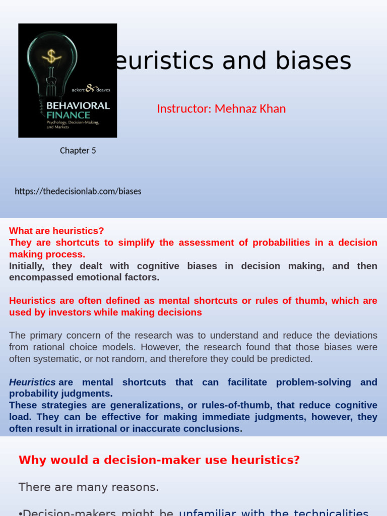 Lecture 7. Heuristics and Biases | PDF