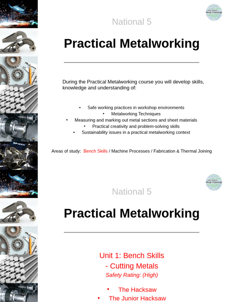 3.2 PMW Unit 1 Cutting Metals | PDF