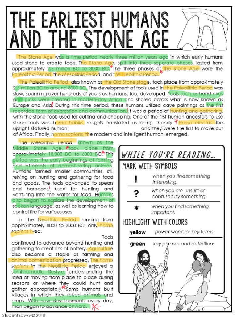 The Early Humans and The Stone Age Updated | PDF