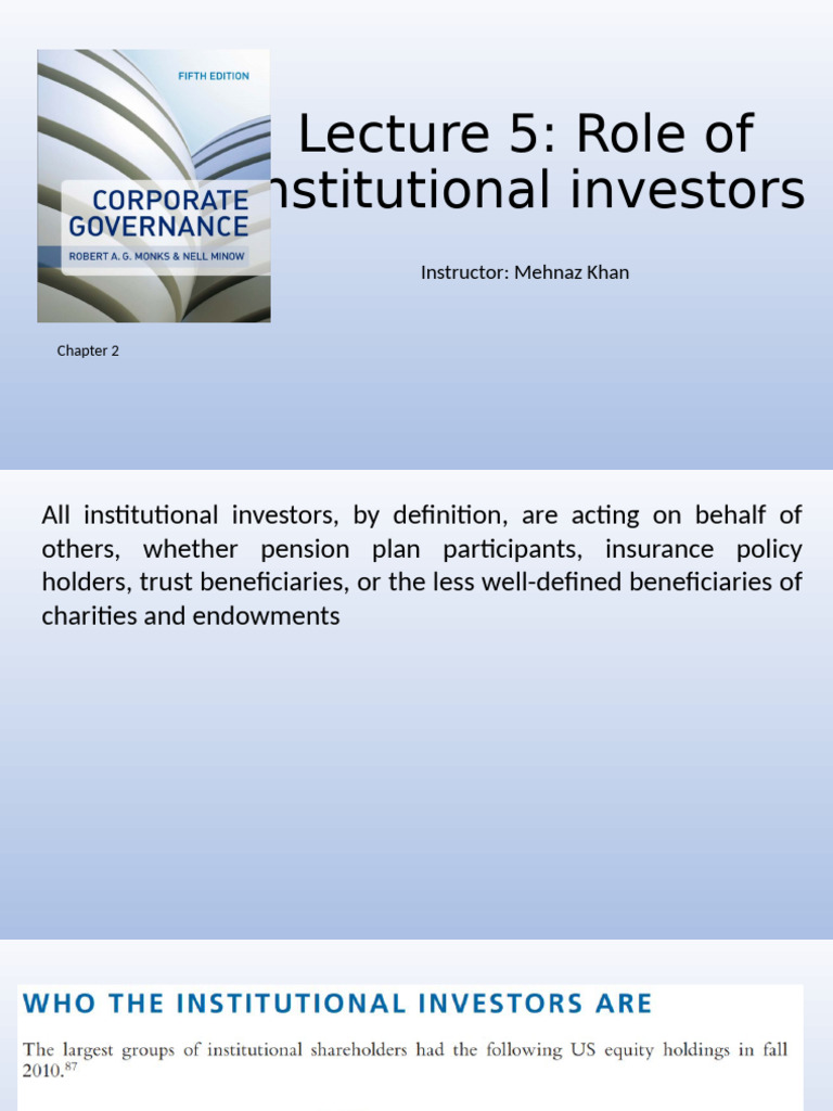 Lecture 5.institutional Investors | PDF