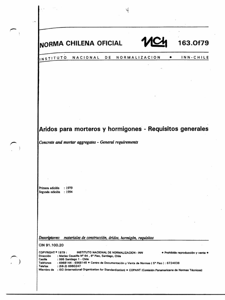 NCH 163.of79 Aridos para Morteros | PDF