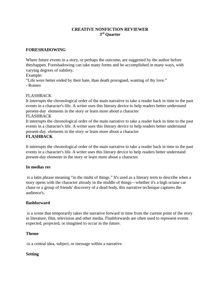 Creative Nonfiction Reviewer | PDF
