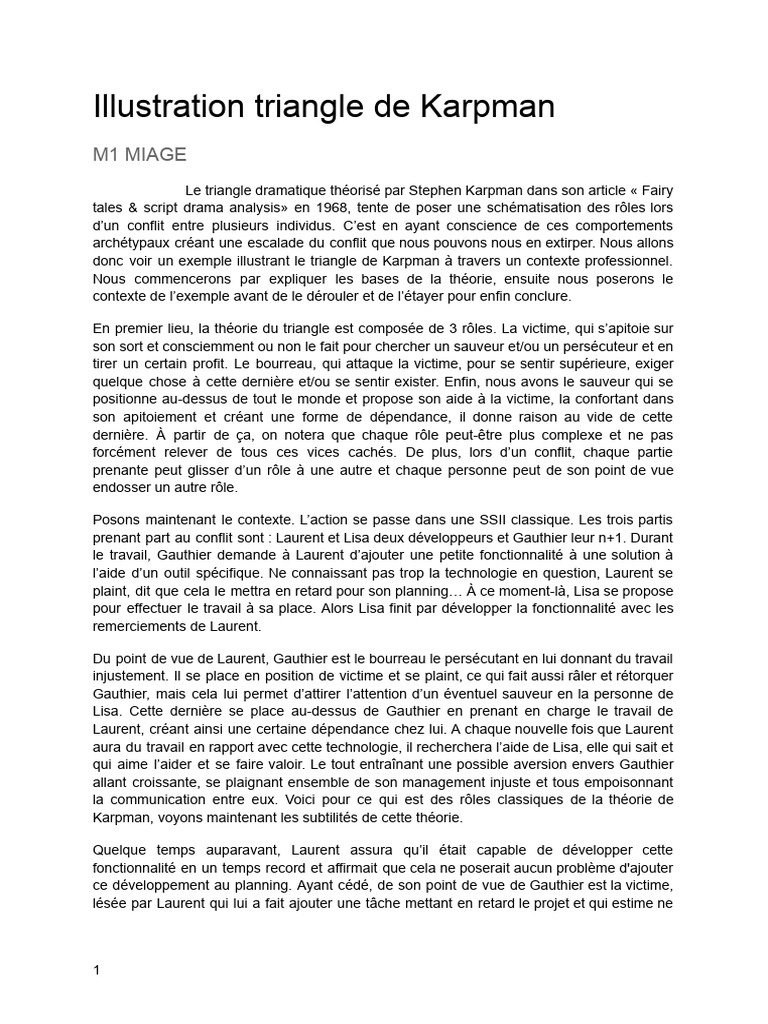 Illustration Triangle de Karpman Paul | PDF