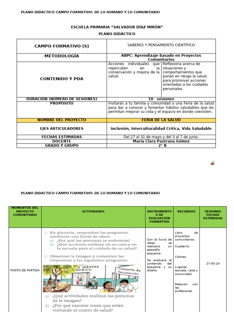 Feria de la Salud en Primaria 2° B | PDF | Evaluación | Aprendizaje
