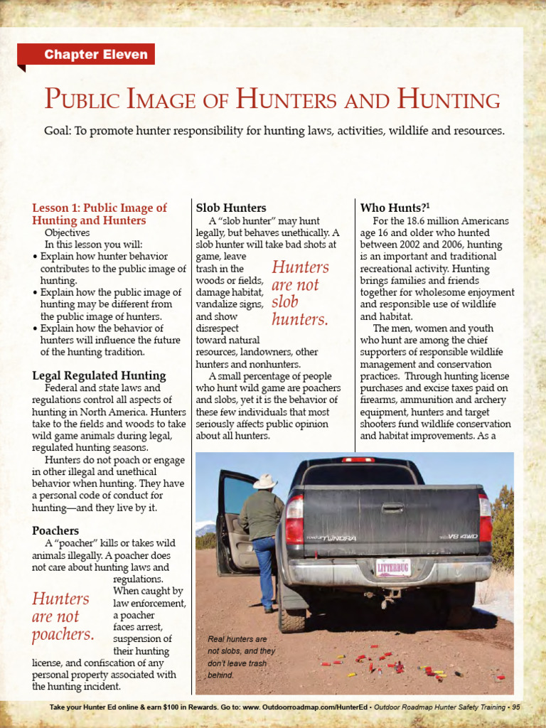 INTRODUCTION TO HUNTER EDUCATION Chapter Eleven | PDF | Hunting | Poaching