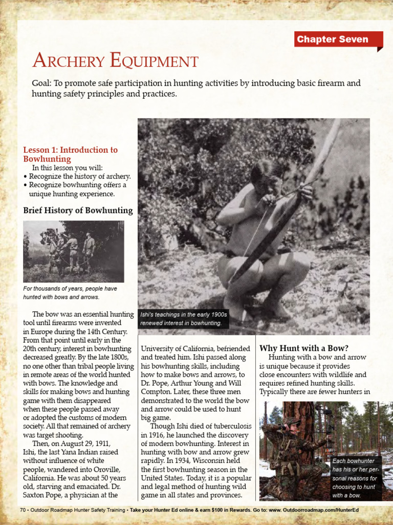 INTRODUCTION TO HUNTER EDUCATION Chapter Seven | PDF | Bow And Arrow ...