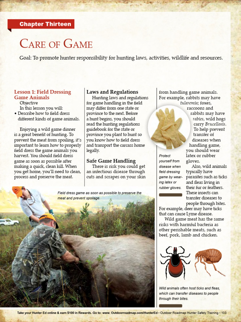 INTRODUCTION TO HUNTER EDUCATION Chapter Thriteen | PDF | Hunting | Meat