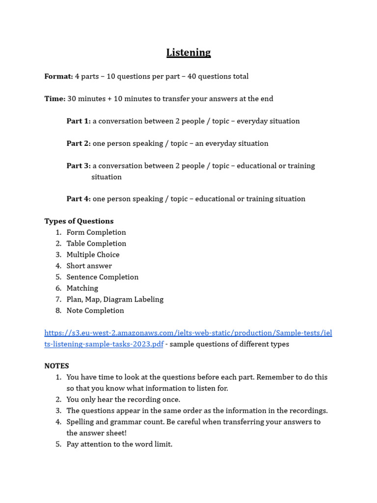 Listening Section | PDF