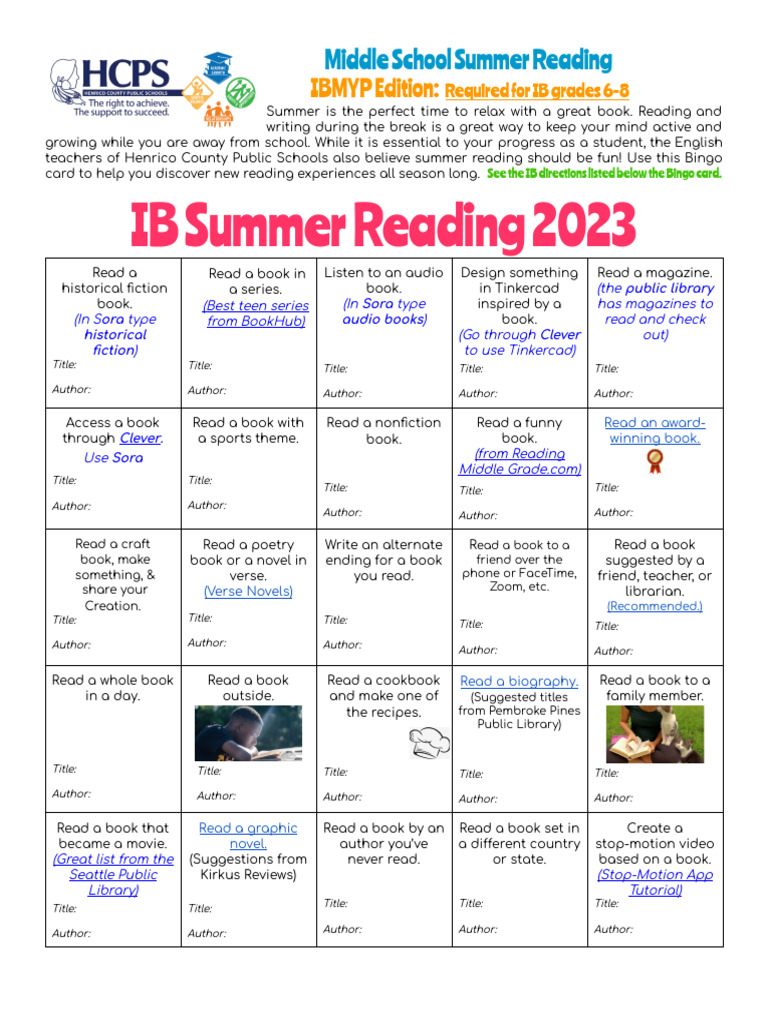 IB Middle School Summer Reading 2023 | PDF | Books | General Fiction