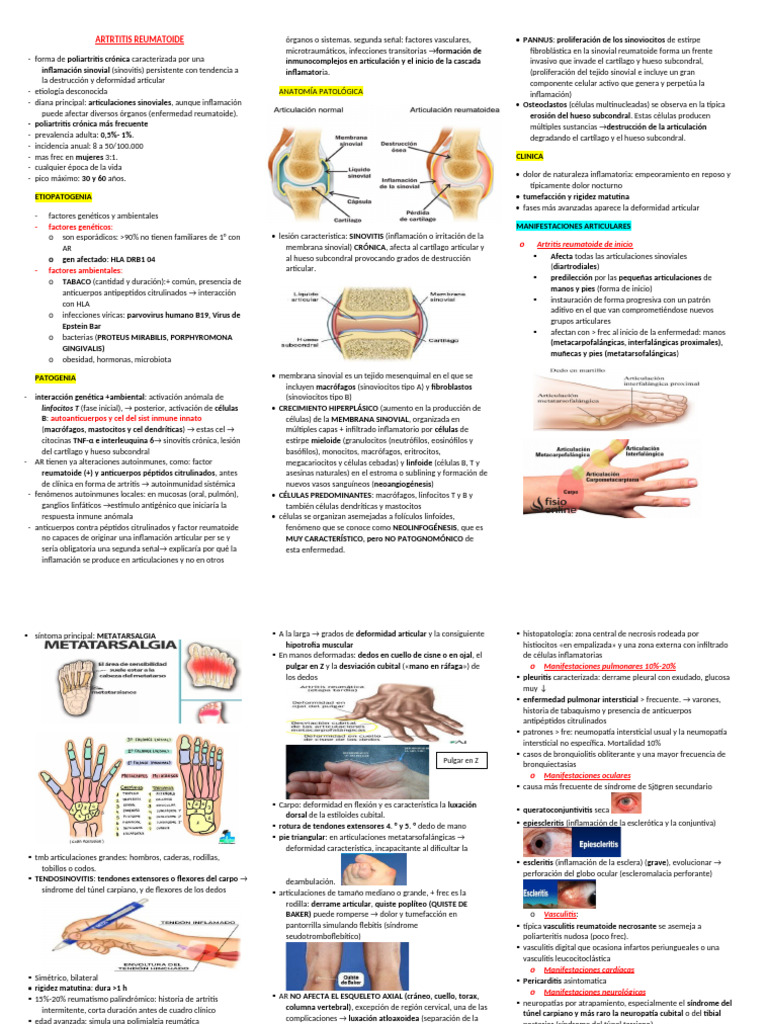 Artritis Reumatoide, Espondiloartritits, A. Psoriasica, A.reactiva | PDF