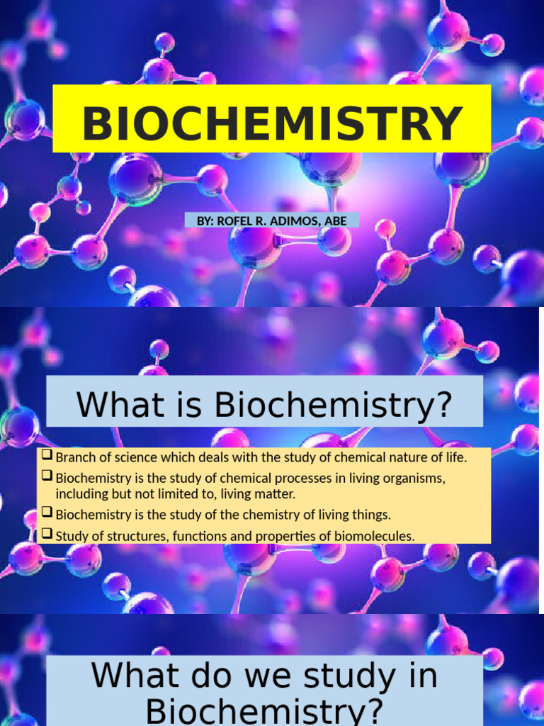 Biochemistry Lesson 1 | PDF