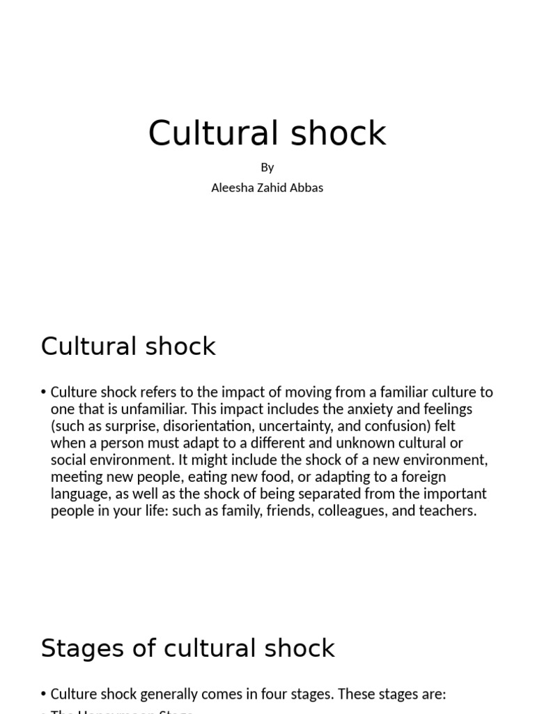 Cultural Shock | PDF