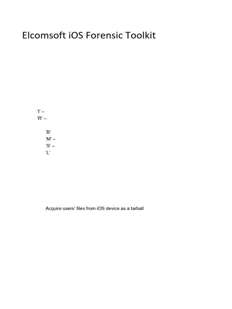 IOS Forensic Toolkit | PDF