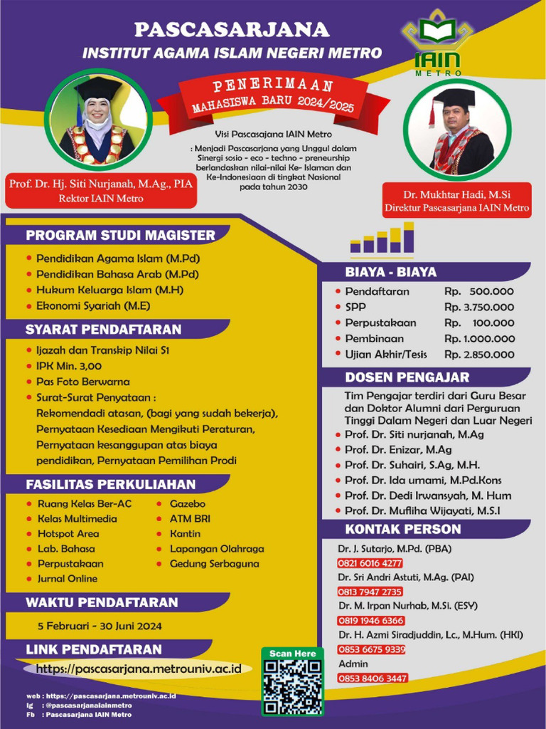 Brosur PMB Pascasarjana IAIN Metro 2024 2025 | PDF