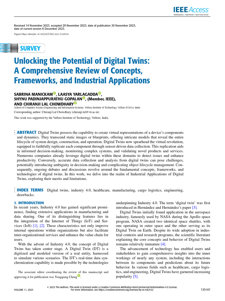 SURVEY-Unlocking The Potential of Digital Twins-A Comprehensive Review ... SURVEY-Unlocking The Potential of Digital Twins-A Comprehensive Review ...