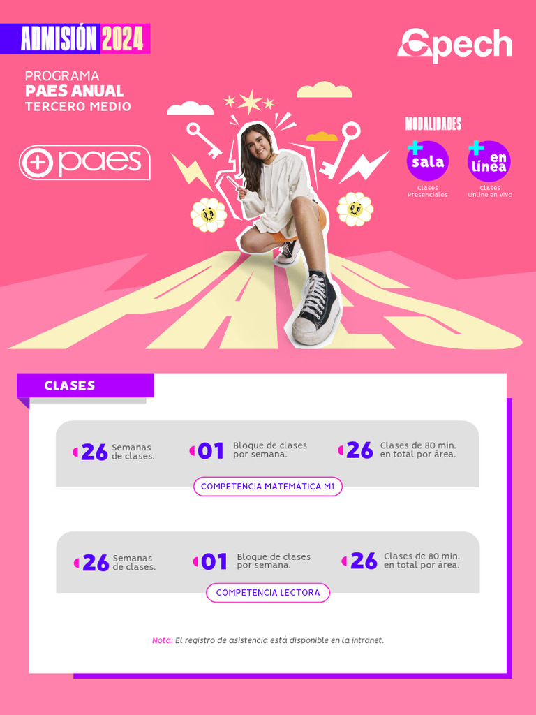 Ficha Programa Paes Anual 3° Medio 2024 | PDF