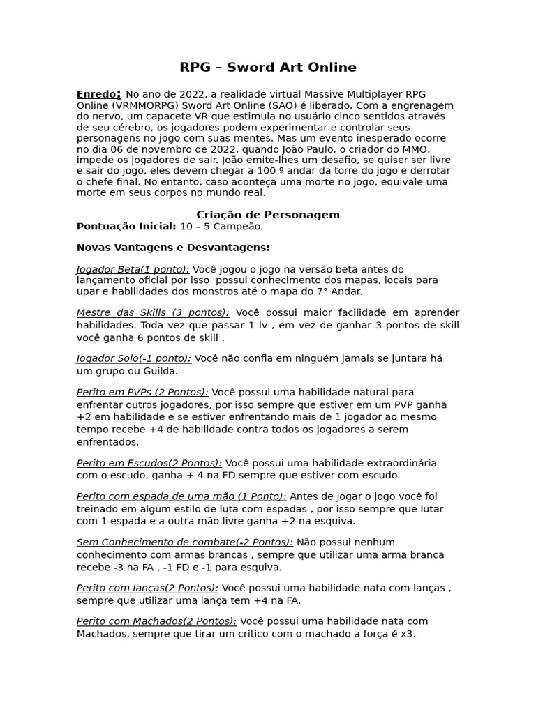 Toaz - Info RPG Sword Art Online PR | PDF