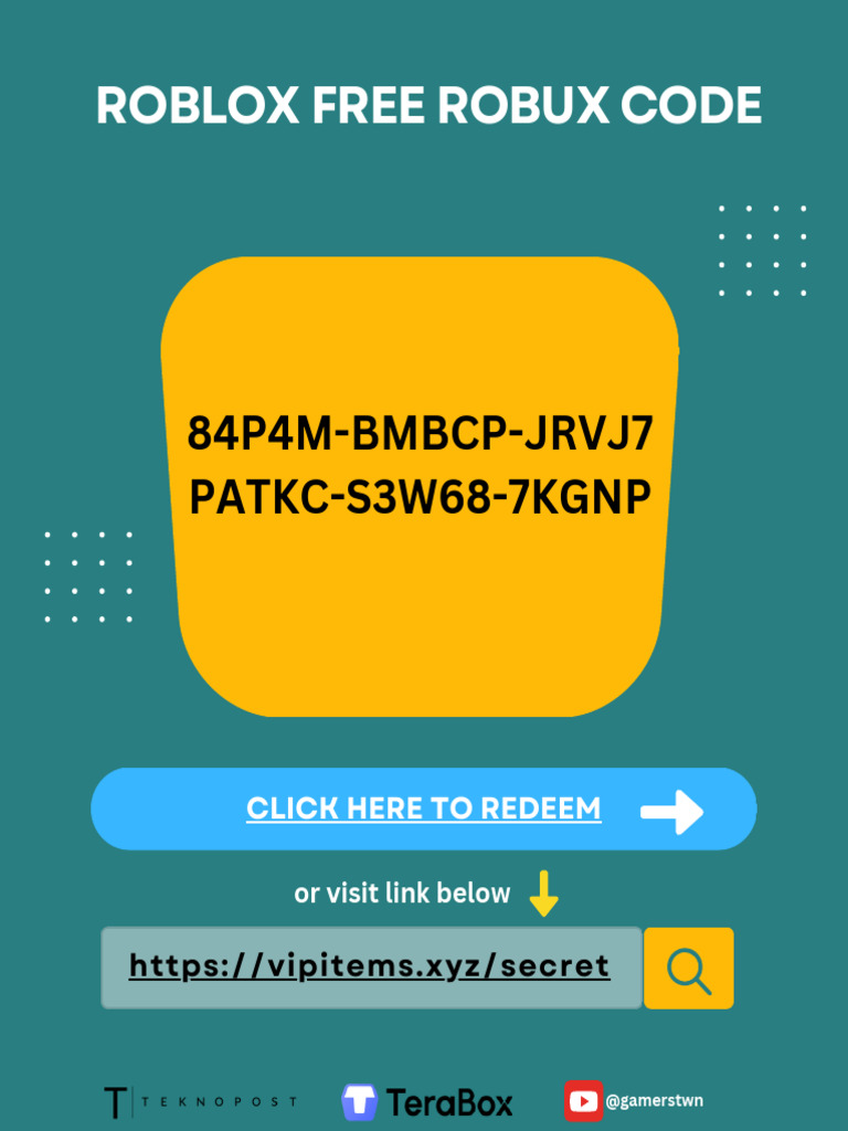 Roblox Free Robux Code (2024-08-01) | PDF