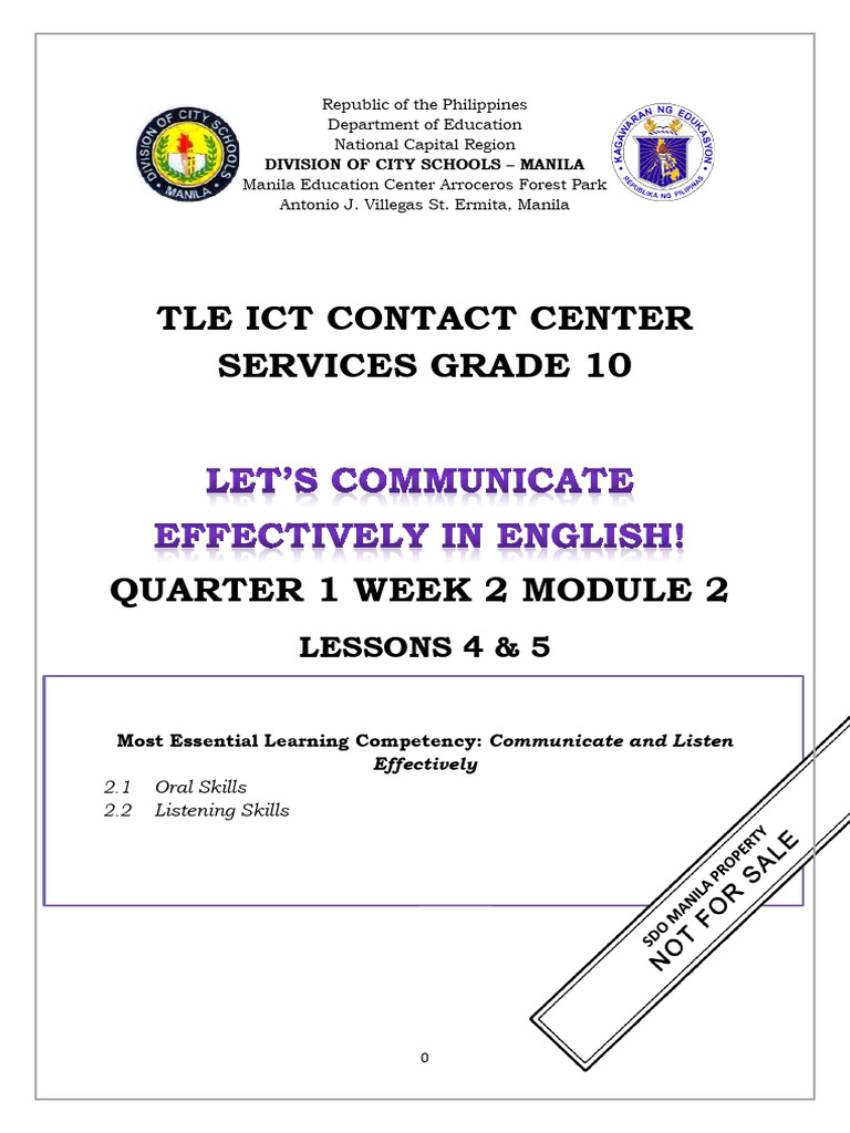 ICT-CONTACT CENTER 10 - Q1 - W2 - Mod2 | PDF | English Language | Call Centre