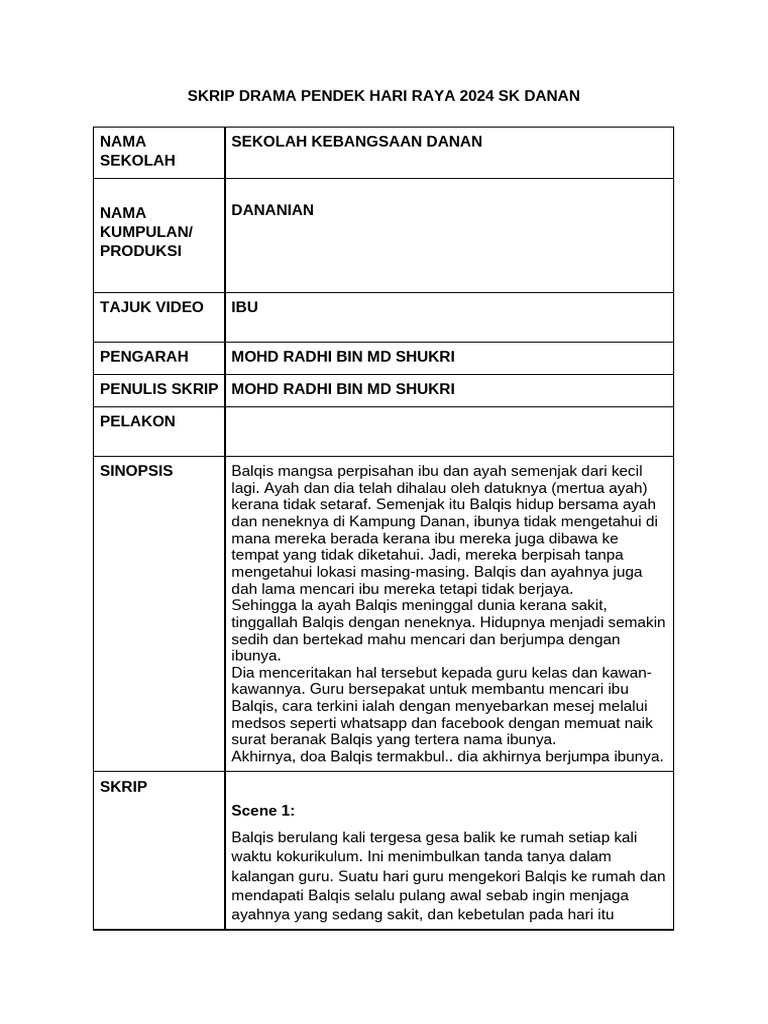 Skrip Drama Video Kreatif | PDF