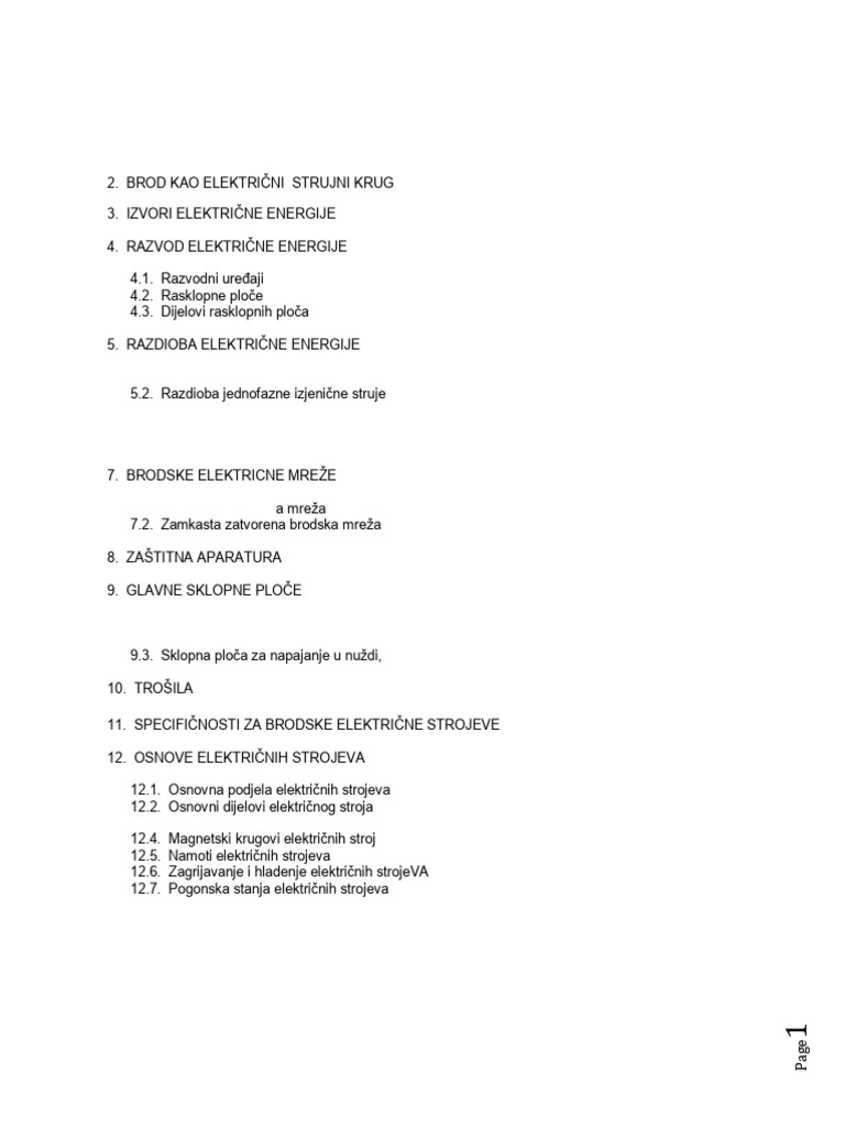 Osnove Brodske Elektrotehnike | PDF