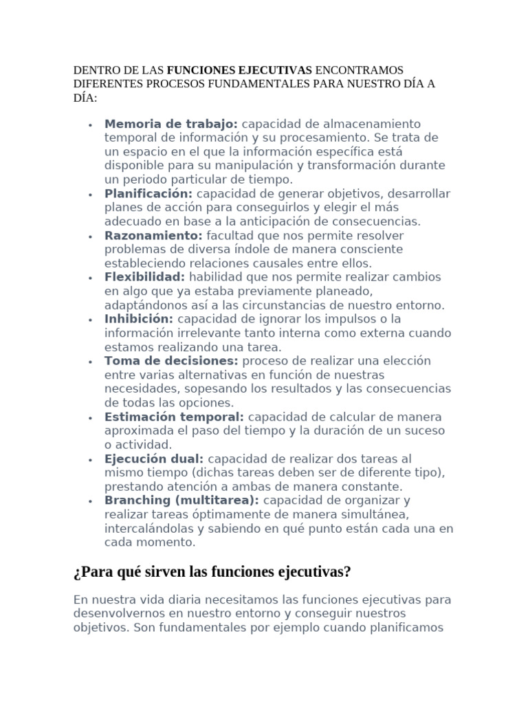 Funciones para Ejecutivas | PDF