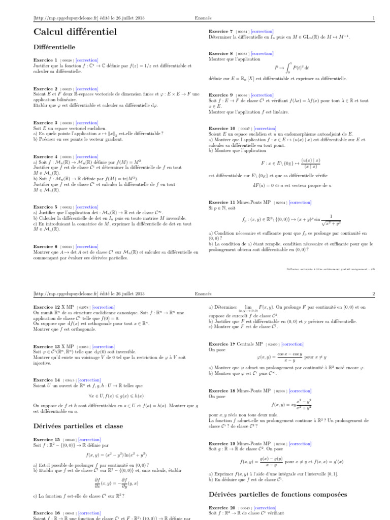 Calcul Différentiel | PDF