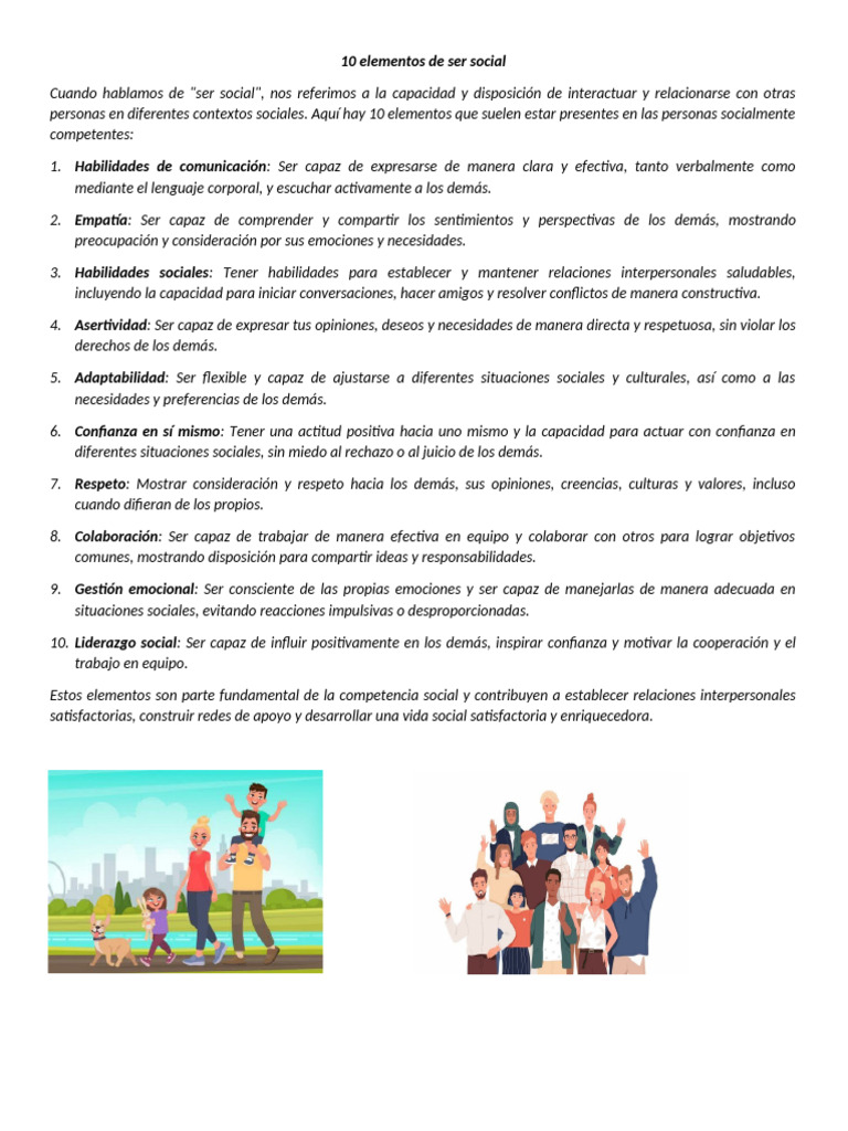 10 Elementos de Ser Social | PDF