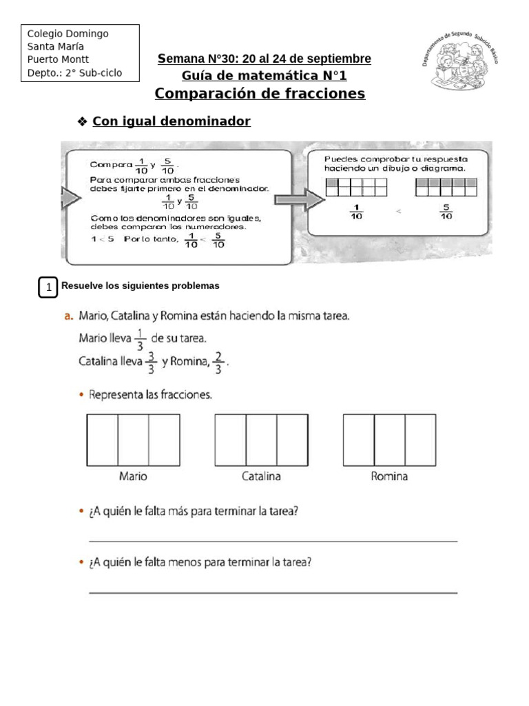 Guía Semana N°30 Matemática 4°b Pdf