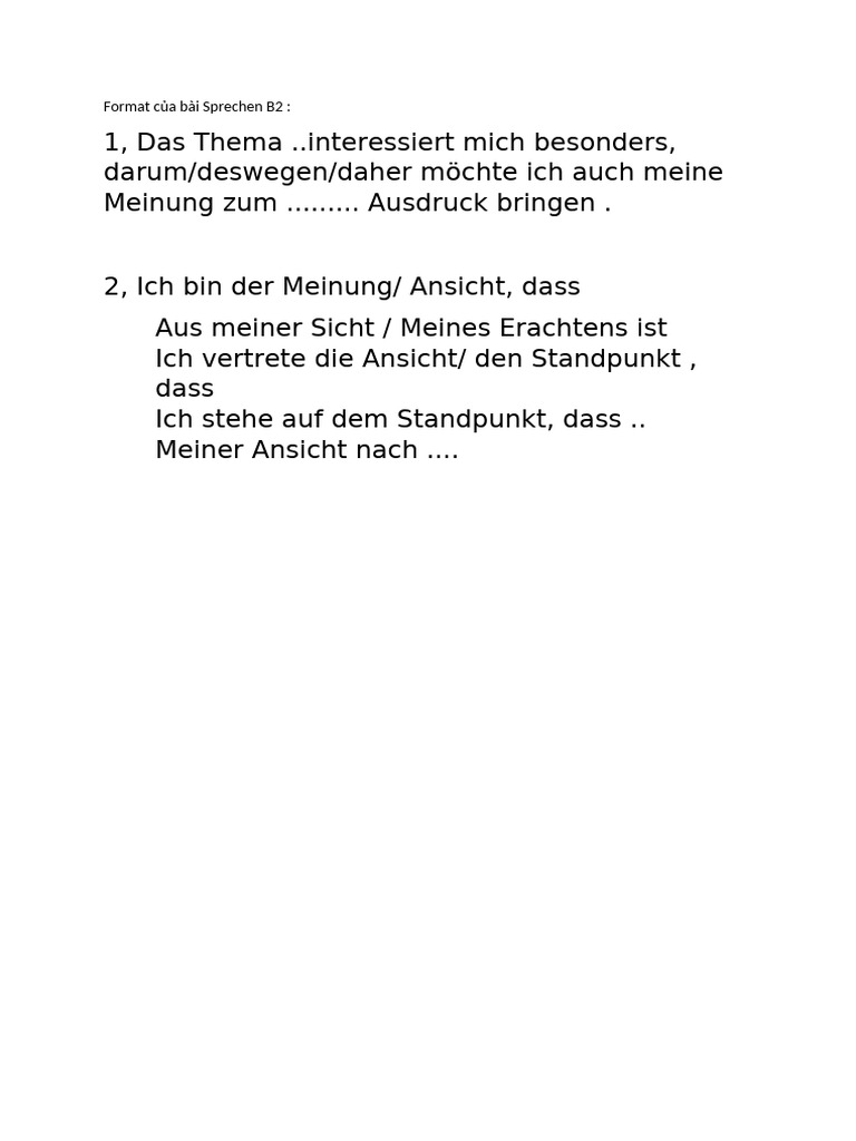 Format C A Bài Sprechen B2 | PDF