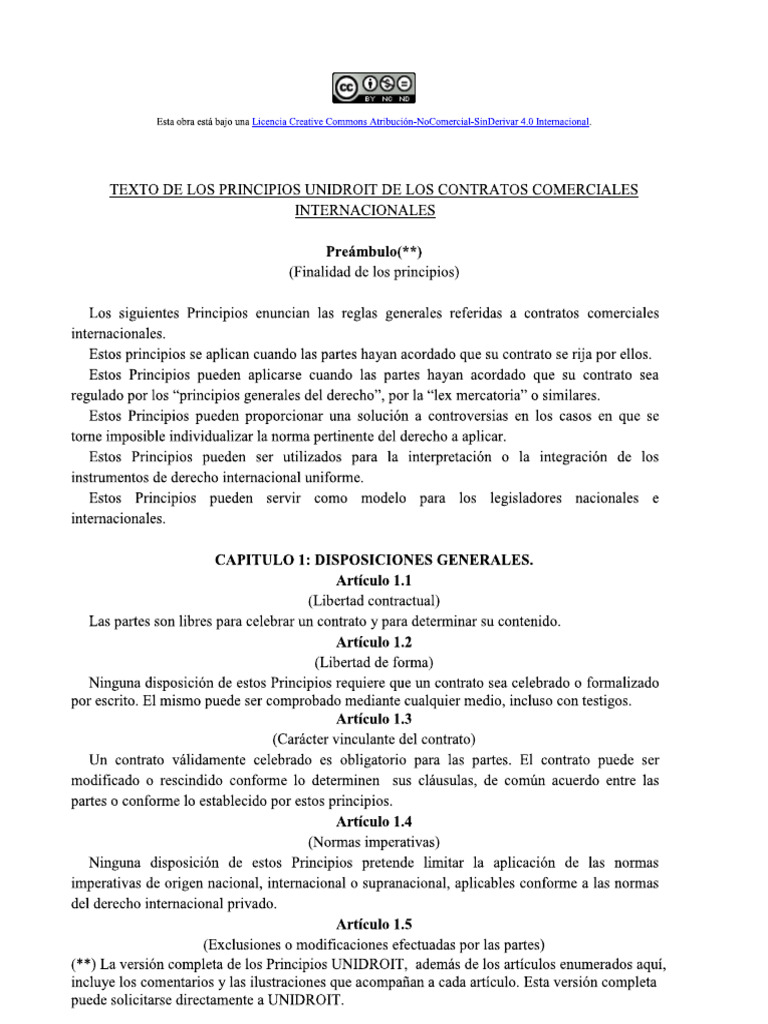 Principios Unidroit | PDF