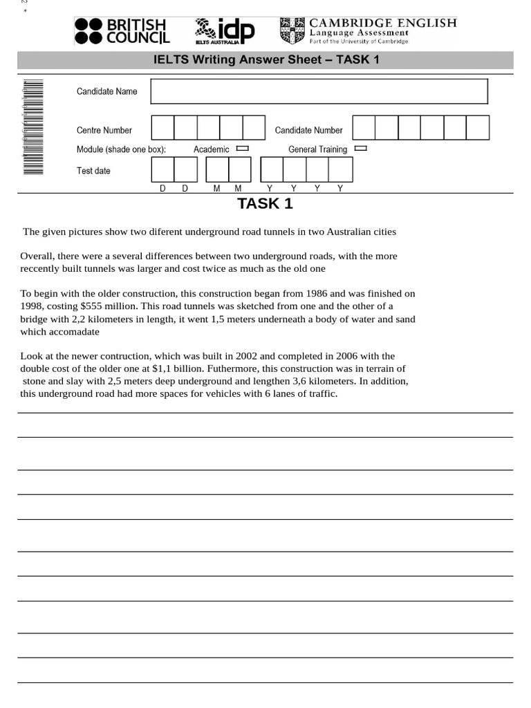 Writing Answer Sheet | PDF