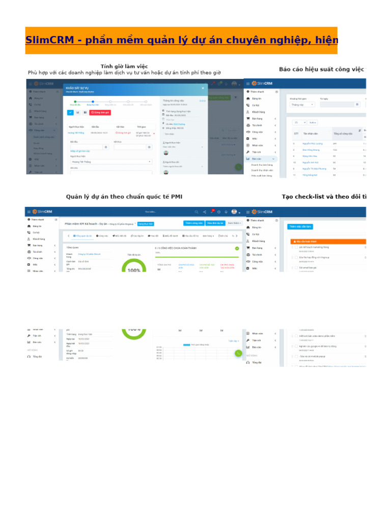 (SlimCRM) Bảng Dashboard Quản Lý Dự Án | PDF