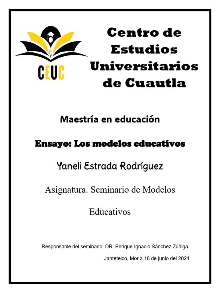 Ensayo Modelos Educativos | PDF