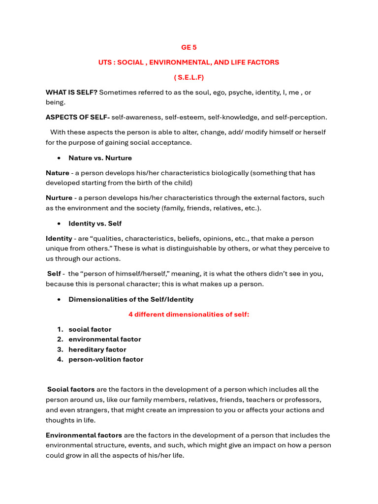 Uts-S e L F-Report | PDF