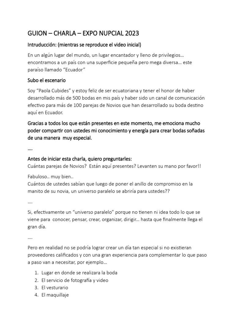 Guion - Charla | PDF